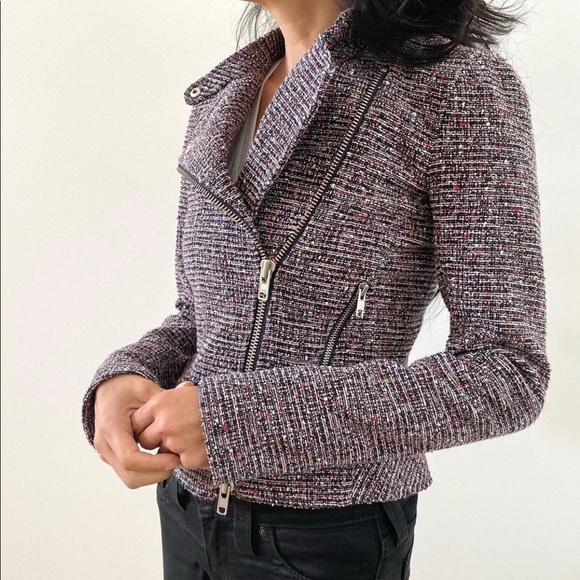 Theory | Jackets & Coats | Theory Tweed Biker Jacket Size 0 | Poshmark